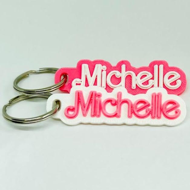 Amazon.com: Barbie-Inspired 3D Printed Personalized Keyring : Handmade ...