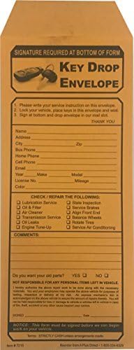 Amazon.com : Key Drop Off Envelope - EBNO-1-Y - 500 Qty. (W1) : Office ...