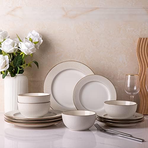 Amazon.com | GBHOME Ceramic Dinnerware Sets,Elegant Deep Stoneware ...