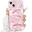 Amazon.com: Lovmooful Compatible for iPhone 13 Case Aesthetic Clear Cute Ribbon Bowknot Design ...