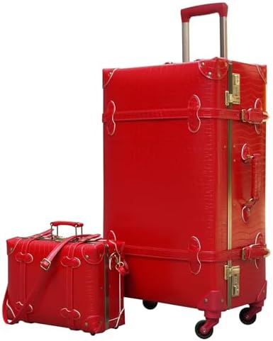 Amazon.com | urecity Vintage Luggage Set of 2, Retro Suitcase Trunk ...