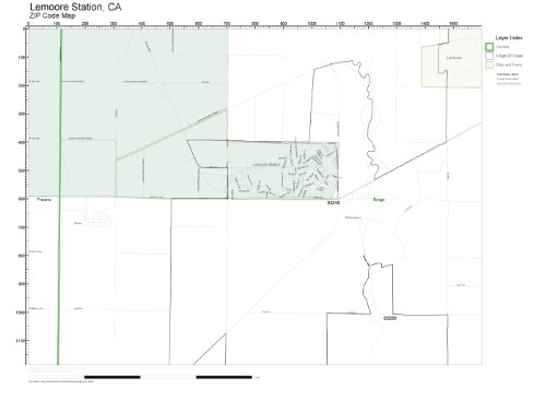 ZIP Code Wall Map of Lemoore Station, CA ZIP Code Map Not Laminated ...