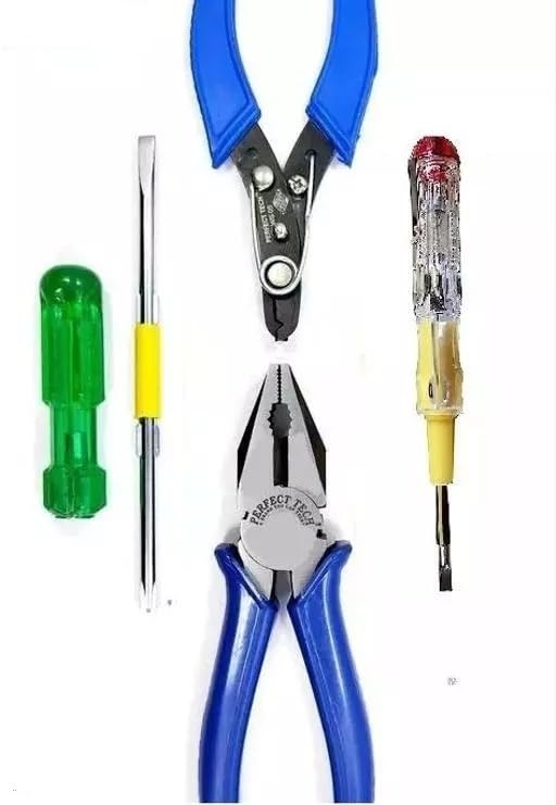 Easy Electric Pack of 4 in1 Screwdriver, Cutter, Tester & Piler Simple ...