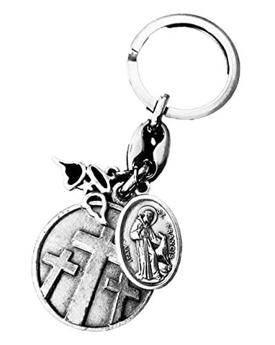 Amazon.com: Memorial Key Chain Saint Francis Saint Anthony FOB Keychain ...