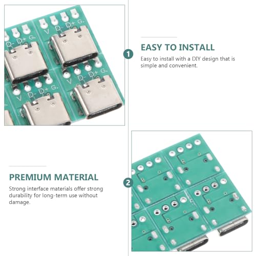 Hemobllo 10 Pcs USB 3.1 Type C Connector Board – DIY Serial Female ...