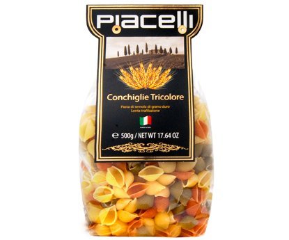 Farbige Nudeln "Conchiglie Tricolore" im 500g Beutel von PIACELLI ...
