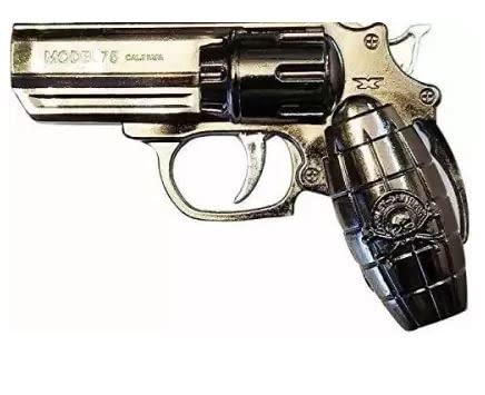 Pocket Revolver Shape Cigarette Lighter with LED Light Steel Gas ...