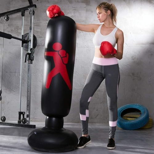 WOTOW Punching Bag with Boxing Gloves - Heavy Boxing Bag with Stand for ...
