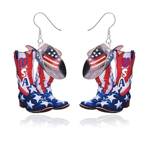 Amazon.com: DAYANEY 4th of July USA Earrings for Woman, American Flag ...