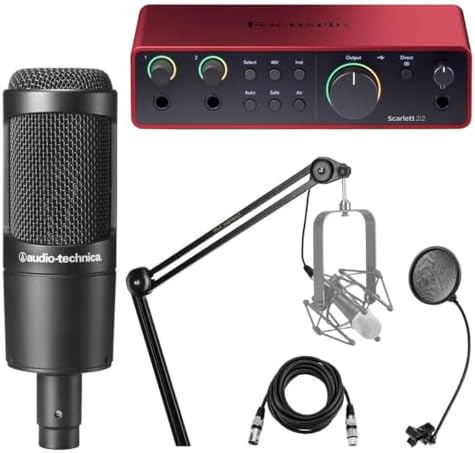 Microphone Audio-Technica AT2020 Condenser Studio Microphone Bundle ...