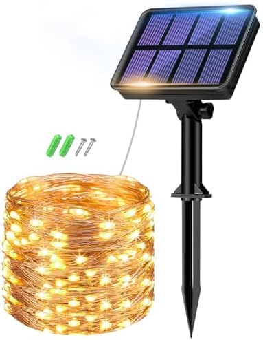 btfarm 1 Pack Solar String Lights Outdoor Garden Waterproof, Total 8M ...