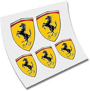 5 x Sticker Ferrari Emblem Vinyl Sticker Self-Adhesive Print : Amazon ...
