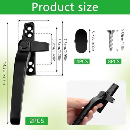 Universal Window Handle Replacement Kit Black Double Glazing Window ...