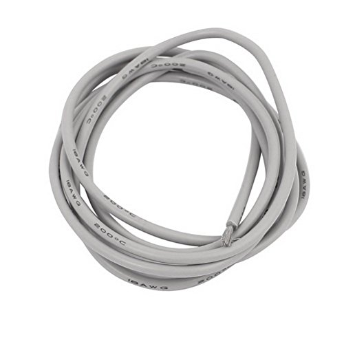 3Ft 18AWG Gray Gauge Flexible Stranded Copper Cable Silicone Wire for ...