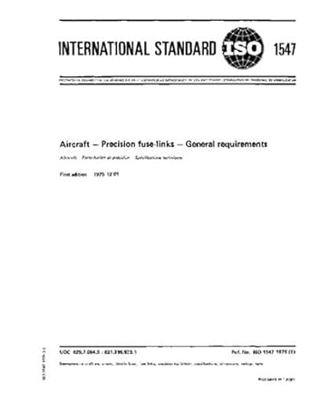 ISO 1547:1975, Aircraft - Precision fuse-links - General requirements | Amazon.com.br