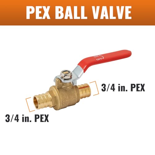 Snapklik.com : 2 Pack Pex Valves 3/4 Inch, Pex Ball Valve Brass Full ...