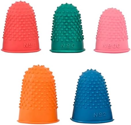 Tabanzhe 5 Pcs Versatile Rubber Finger Tips Set - Different Colors of ...
