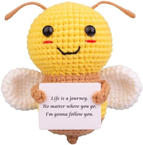 Amazon.com: MuMyer Handmade Emotional Support Crochet Bee Gift, Funny ...