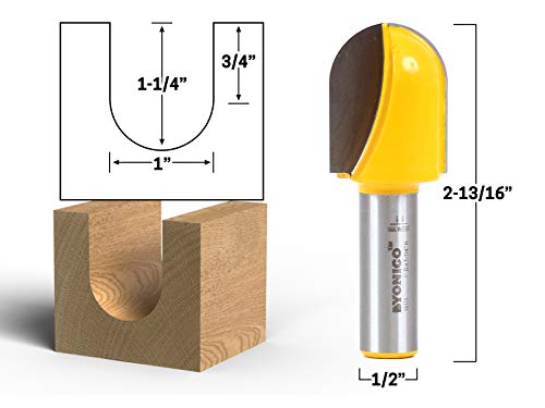 Snapklik.com : YONICO 19115 1-Inch Diameter Core Box Router Bit 1/2 ...