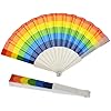 Amazon.com: TKMOS 12 Pack Rainbow Folding Fans Colorful Hand Held Fan ...