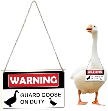 Amazon.com : Guard Goose on Duty Sign Goose Decor Supplies, Warning ...