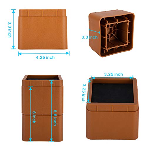 Snapklik.com : Adjustable Heavy Duty Bed Risers 3 Inch Stackable Bed ...