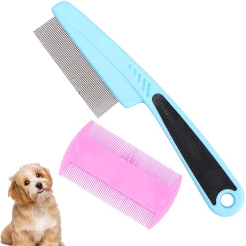 Amazon.com: Aruicheng Flea Comb for Dogs and Cats, 2 Pcs Stainless ...