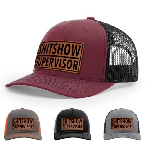Amazon.com: ShitShow Supervisor Hat, 112 Style Trucker Leather Patch ...