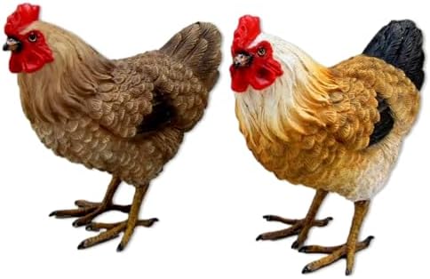 Amazon.com: Distinctive Designs 4.5" Resin Chicken Figurines - Set of 2 ...
