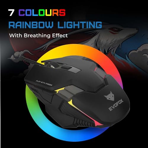 EvoFox Spectre USB Wired Gaming Mouse with Upto 3600 DPI Gaming Sensor ...