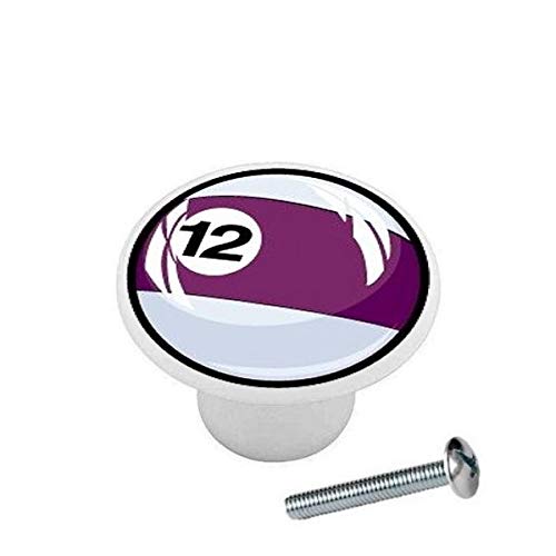 Amazon.com: #12 Pool Ball - Billiard Balls - DECORATIVE Glossy CERAMIC ...