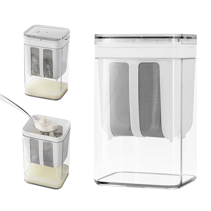 Nestlab Greek Yogurt & Curd Maker - 1100ml Fine Mesh Strainer with Lid ...