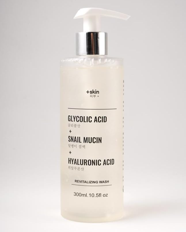 Amazon.com: +skin Glycolic Acid, Snail Mucin, and Hyaluronic Acid Wash ...