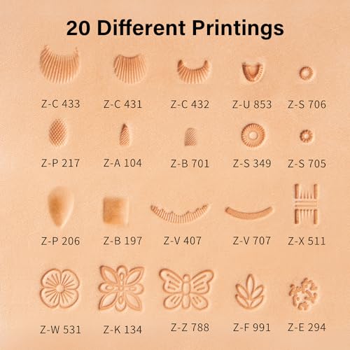 Snapklik.com : Leather Stamping Tools, Leather Stamping Kit 20Pcs ...