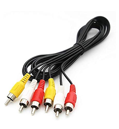 PAYAKT AV TV-Out Cable 3RCA to 3RCA Both Side Male AV Cable 1.5 Meter ...