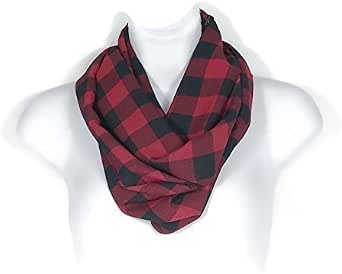 Amazon.com: Red and Black Buffalo Check Chiffon Scarves Buffalo Check ...