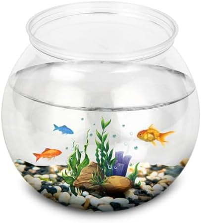 Amazon.com : Happyyami Clear Plastic Fish Bowl Aquarium Tank for ...