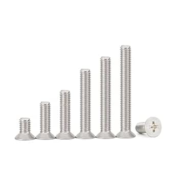 QuarkMRO - Aluminum 6063 Phillips Cross Countersunk Flat Head Screws M1.7 M2 M3 M4 M5 M6 (M1.7 x ...