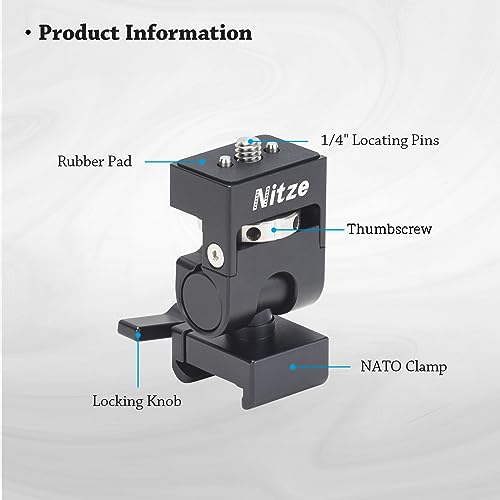 Nitze Field Monitor Mount (NATO Clamp to Retractable 1/4″ Locating Pins ...