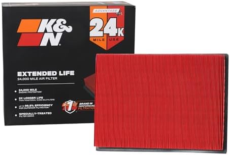 Amazon.com: K&N Engine Air Filter: Long Life 18,000 Mile Replacement ...