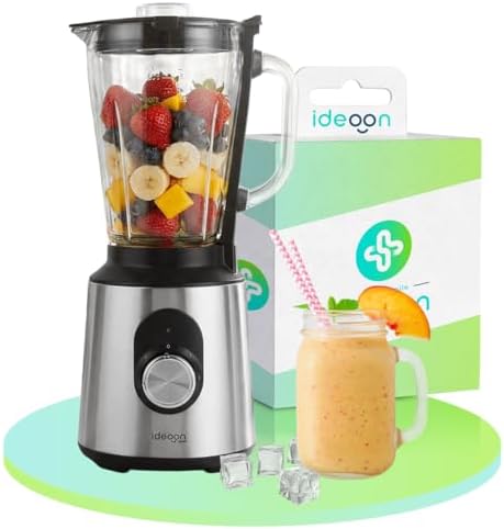 ideoon Stainless Steel Power Stand Mixer with 1.5 L Glass Container ...