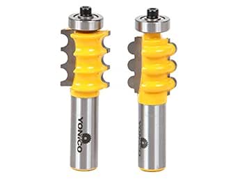 Yonico Triple Bead & Triple Flute 2 Bit Medium Molding Router Bits Set ...