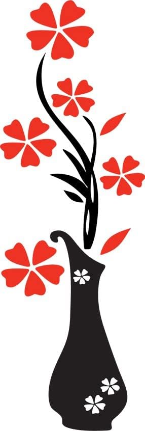 Decals Design 'Flowers with Vase' Wall Sticker (PVC Vinyl, 60 cm x 60 ...