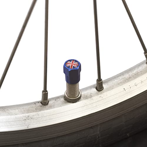 Aluminium Valve Inner Tube Caps for BROMPTON Union Jack in BLUE (PAIR ...