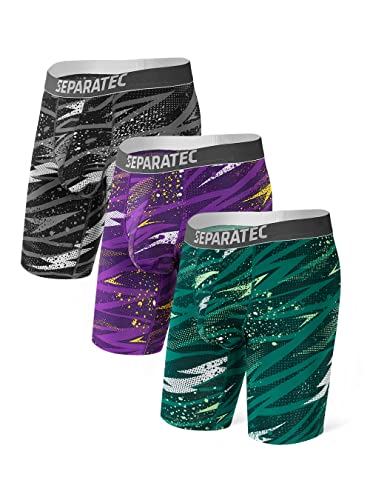 Separatec Men's 3 Pack Sport Performance Dual Pouch Boxer Briefs 6.5"-8 ...