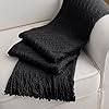Amazon.com: BATTILO HOME Black Throw Blanket for Couch, Boho Black ...
