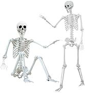 Amazon.com: 5.9Ft Halloween Skeleton Posable Skeleton Life Size ...