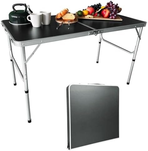 Amazon.com: CAMP SOLUTIONS Folding Table, Portable Table, Adjustable ...