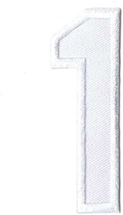 Amazon.com: First Anything Number Patches Iron On White Color No.1 One ...