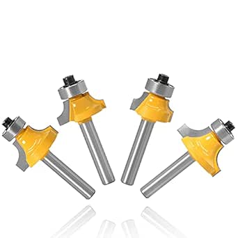 Mesee 4 Pieces Round Over Edging Router Bit Set 1/4-Inch Shank ...